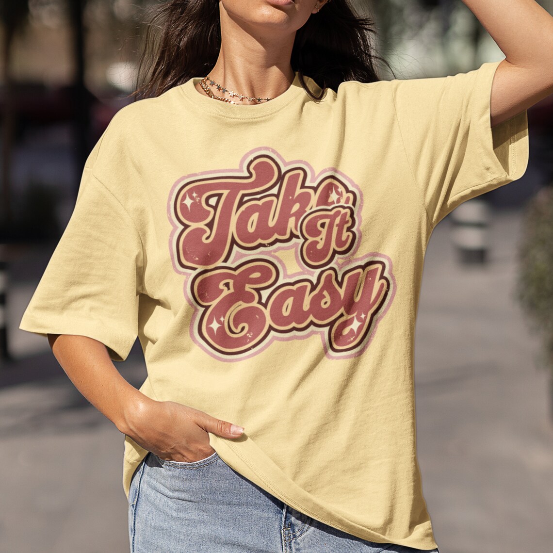 Take It Easy Shirt Vintage Vibes Inspired Comfort Colors Tee - Etsy