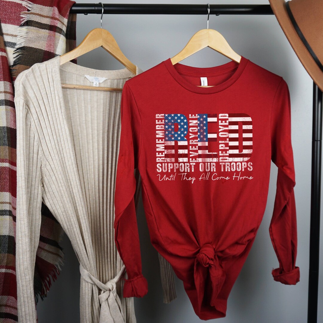 RED Friday Military Long Sleeve Shirt, Remember Everyone Deployed T ...