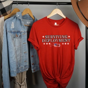 Surviving Deployment Shirt, Remember Everyone Deployed Shirt, RED ...