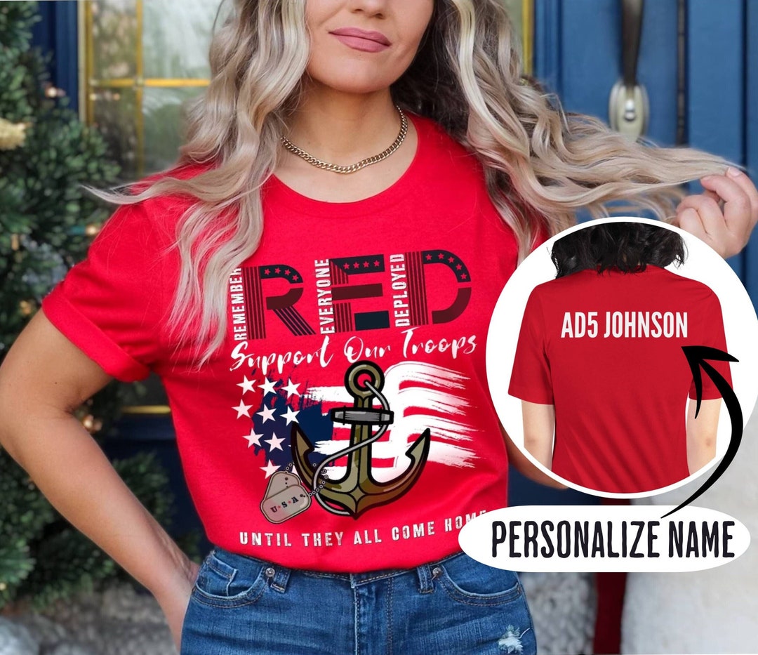 RED Friday Navy Anchor Shirt, RED Friday Military Shirt, Remember ...