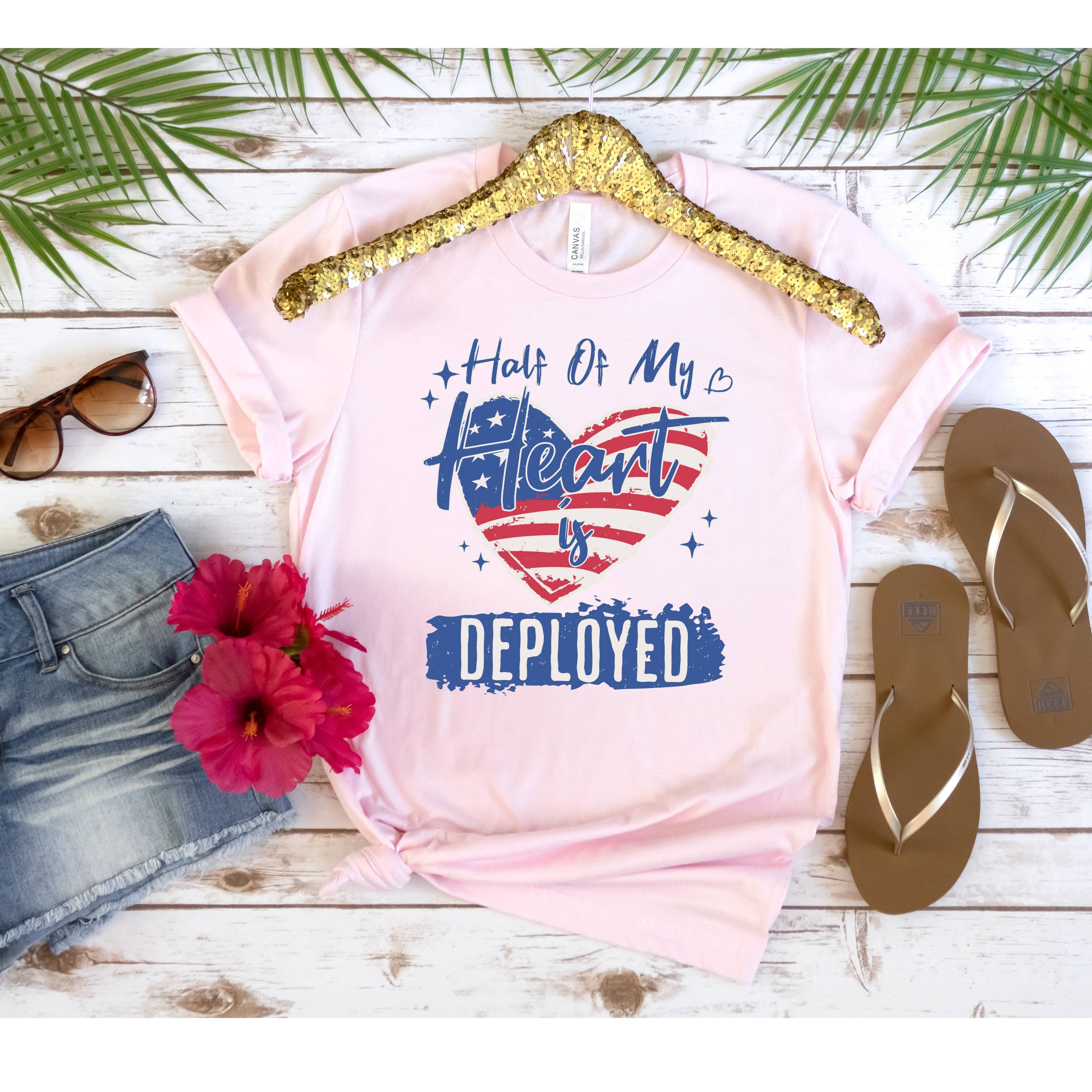 Half of My Heart is Deployed Shirt, Military Homecoming Deployment ...