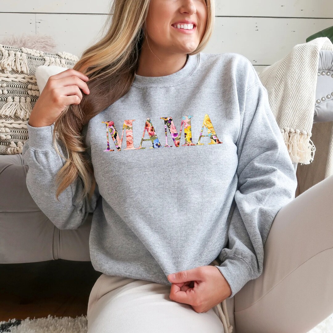 Retro Mama Sweatshirt Boho Mama Floral Flowers Crewneck. Mom - Etsy