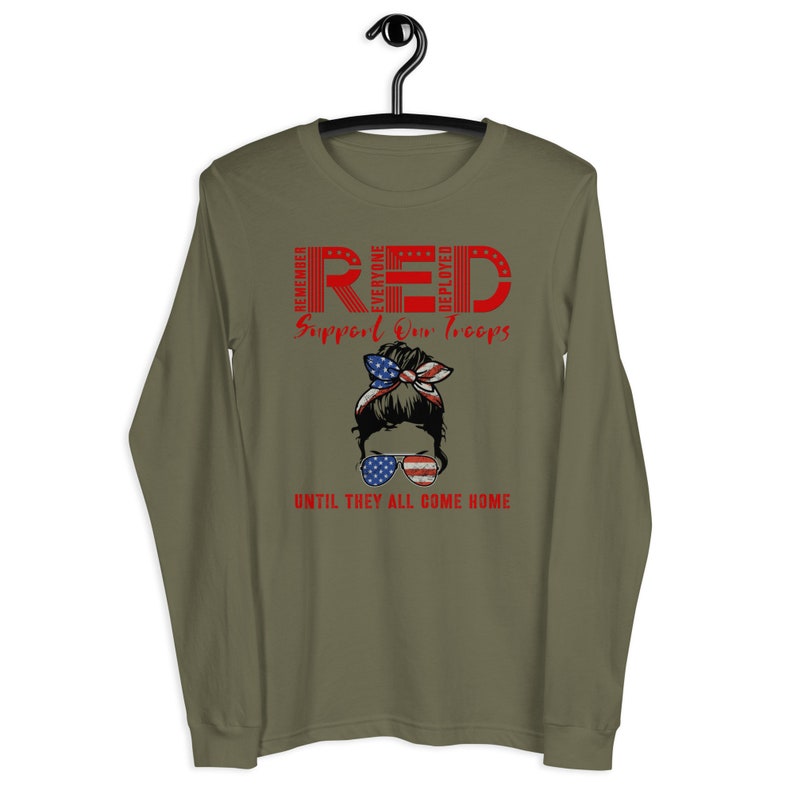 We Wear Red Deployed Shirt, RED Friday Long Sleeve Shirt Remember ...