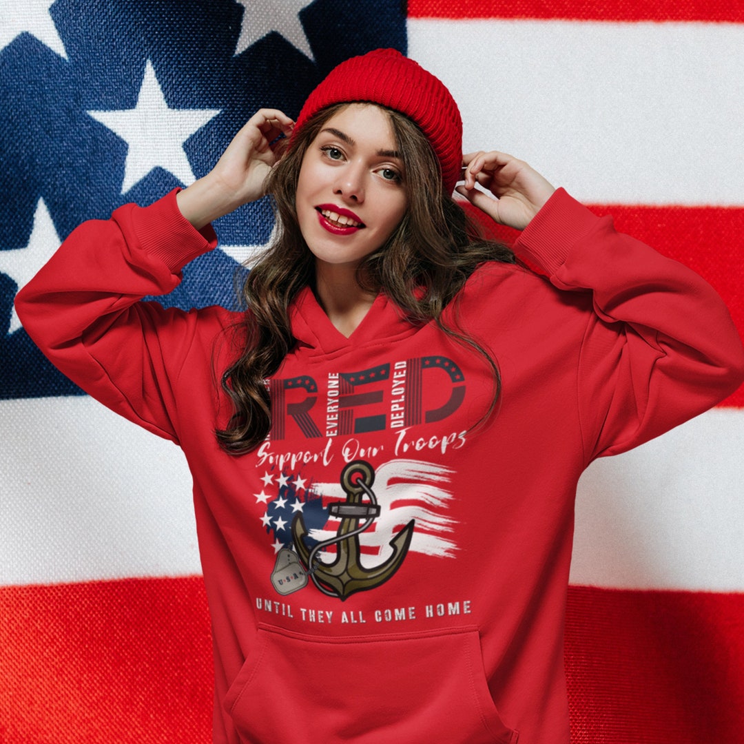 RED Friday Military Navy Anchor Hoodie, We Wear RED on Friday Remember ...