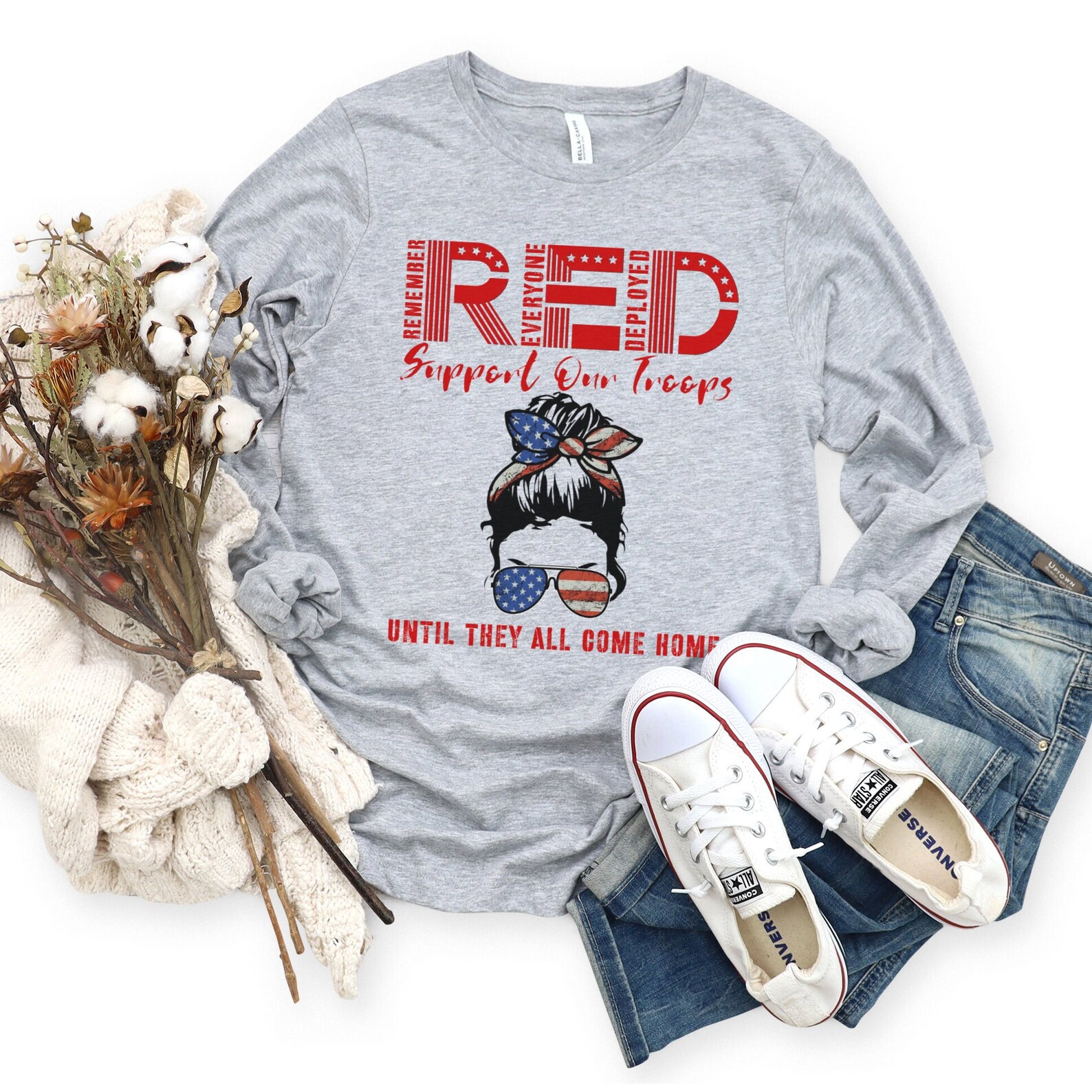 We Wear Red Deployed Shirt, RED Friday Long Sleeve Shirt Remember ...