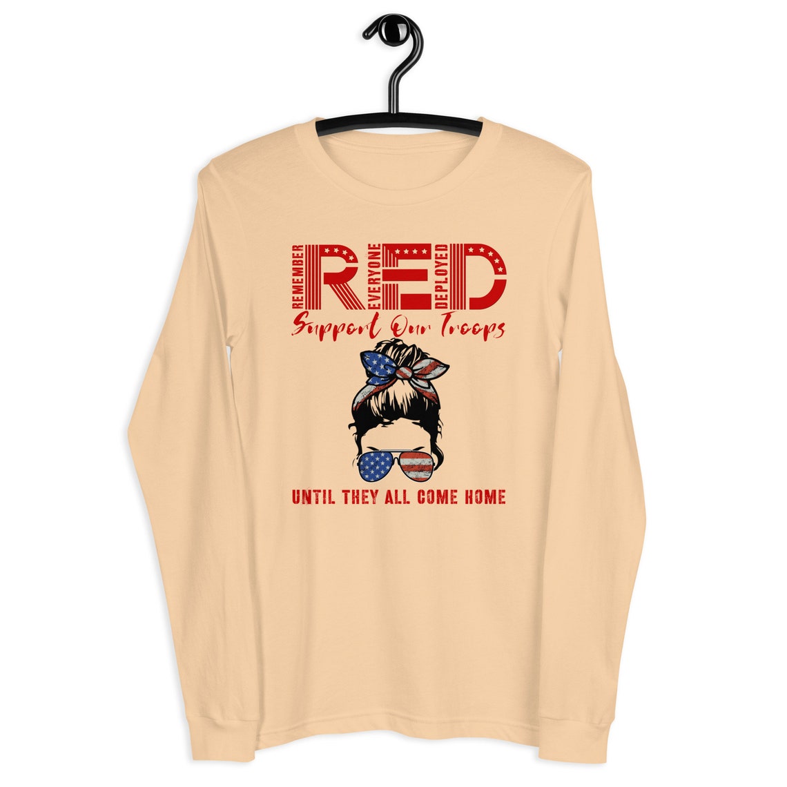 We Wear Red Deployed Shirt RED Friday Long Sleeve Shirt - Etsy