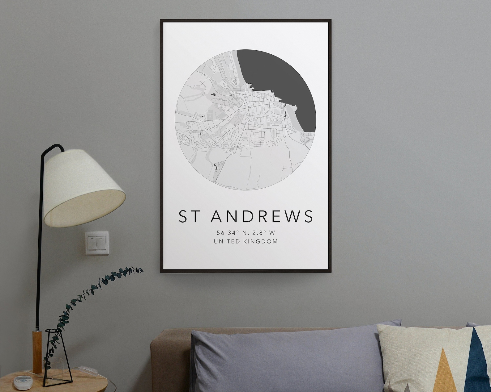 St. Andrews Map Print | St. Andrews Scotland Print | University of St ...