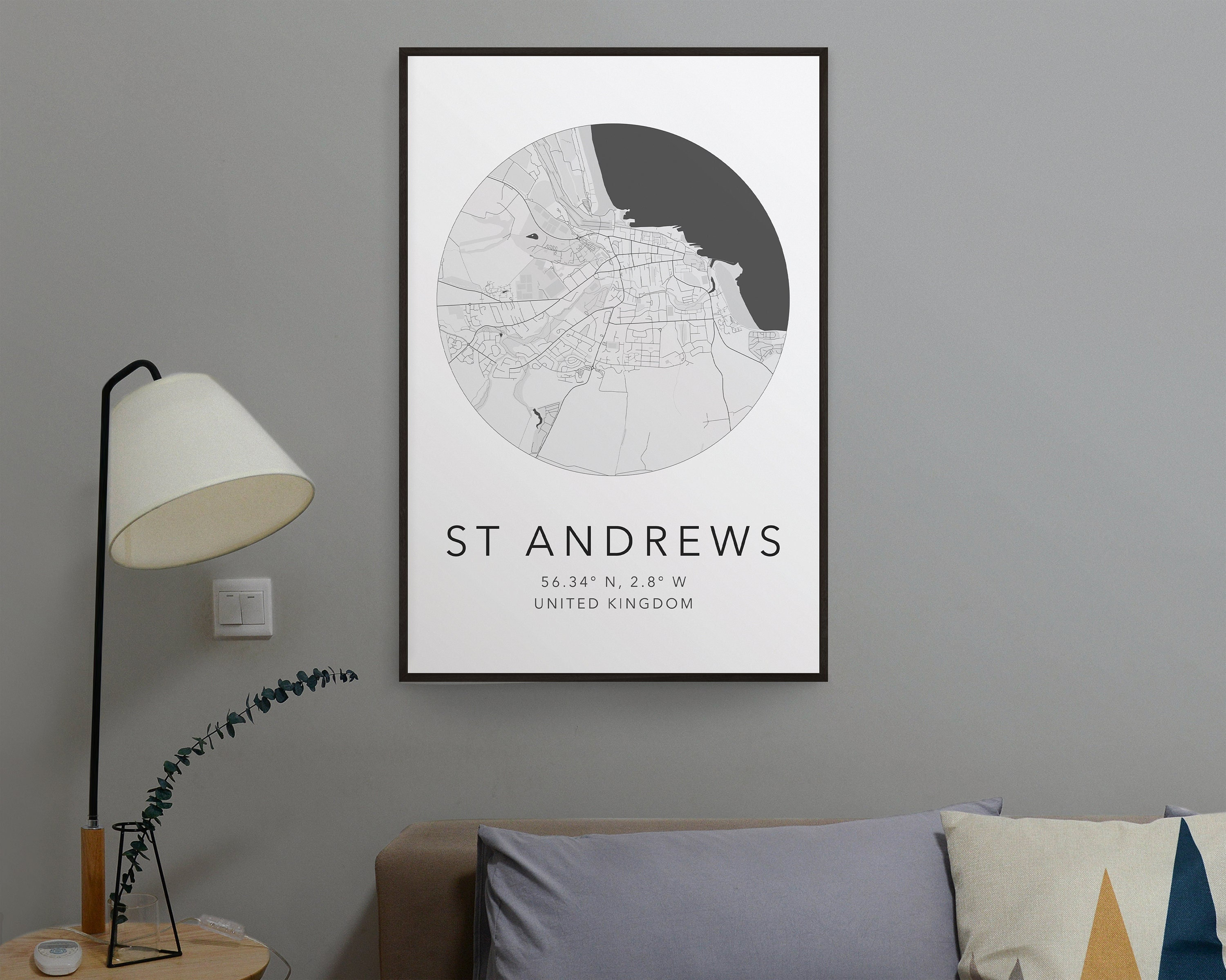 St. Andrews Map Print St. Andrews Scotland Print University of St ...