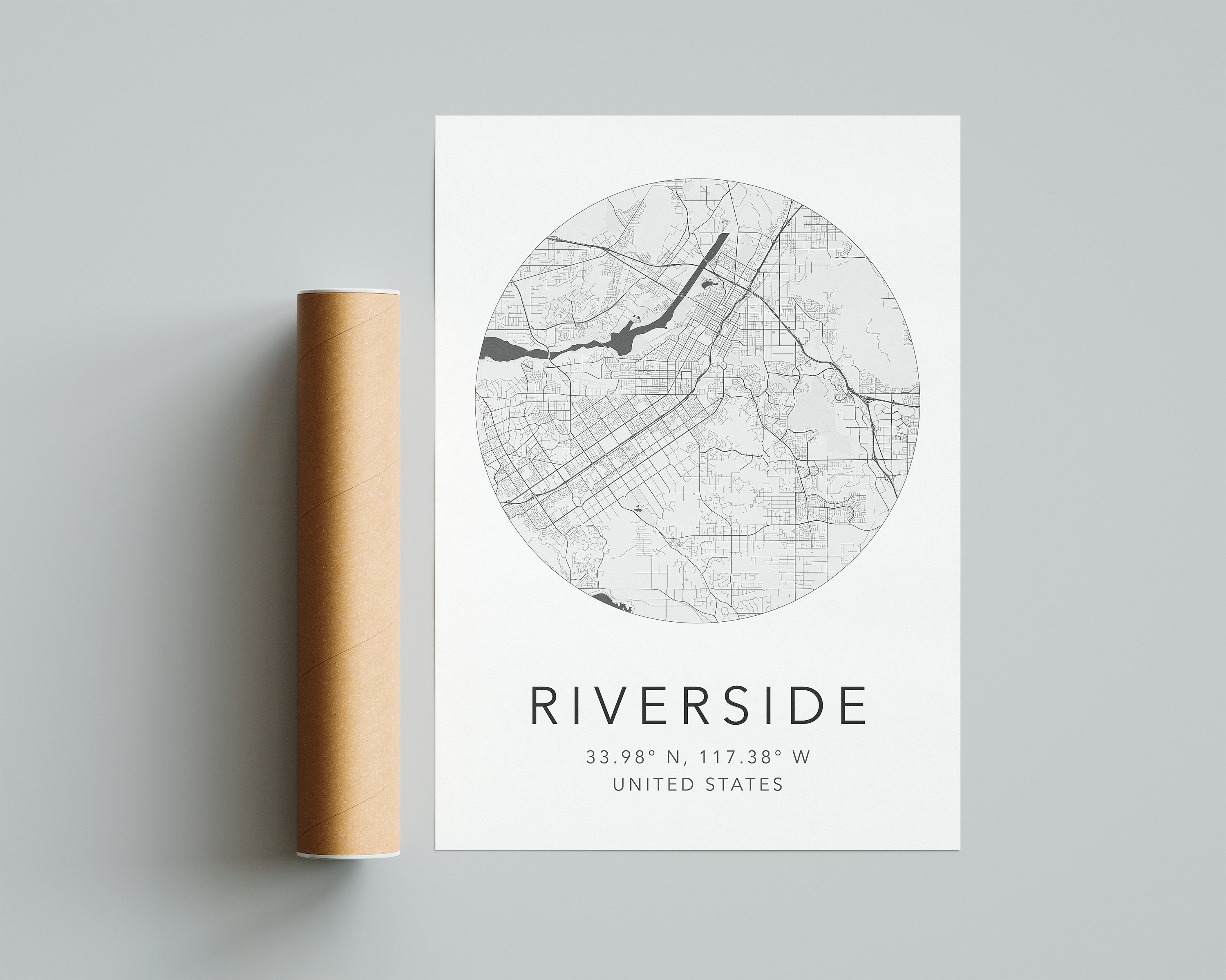Riverside Map Print Map of Riverside California Minimalist - Etsy