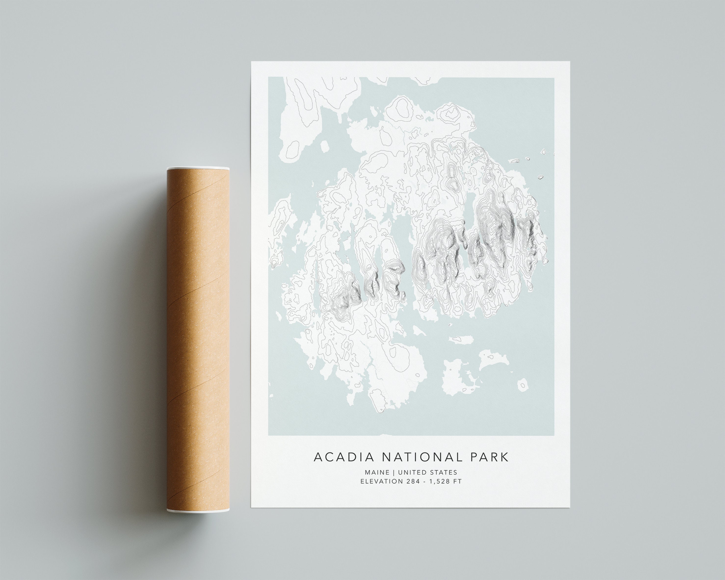 Acadia National Park Map Print | Topographic Contour Map | Acadia ...