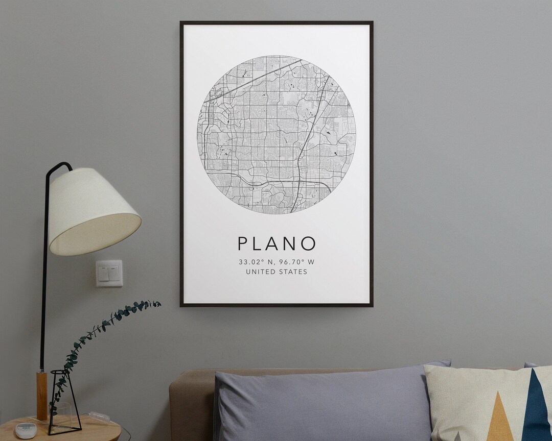 Plano Map Print | City of Plano Print | Map of Plano Texas | Minimalist ...