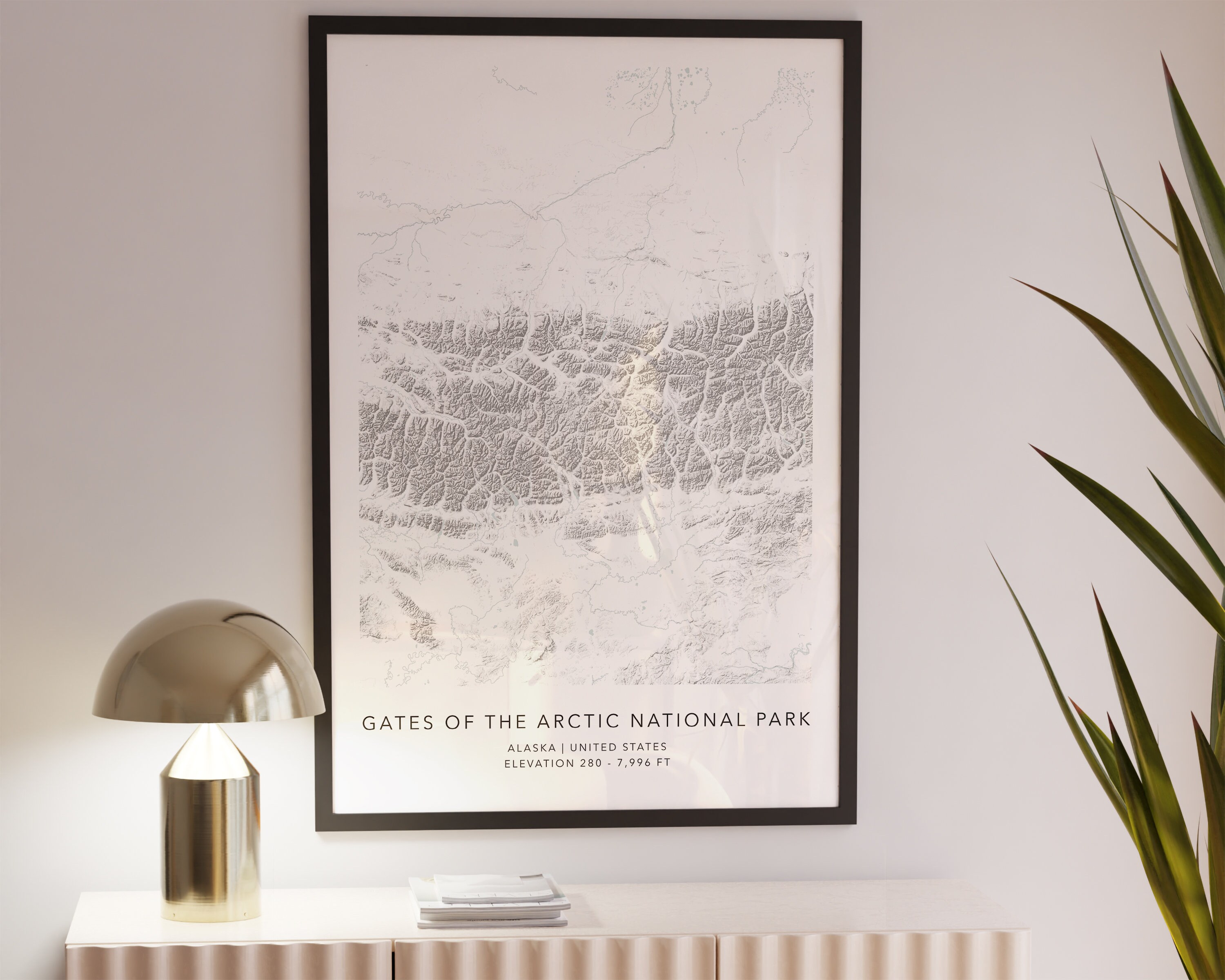 Gates of the Arctic National Park Map Print | Topographic Contour Map ...