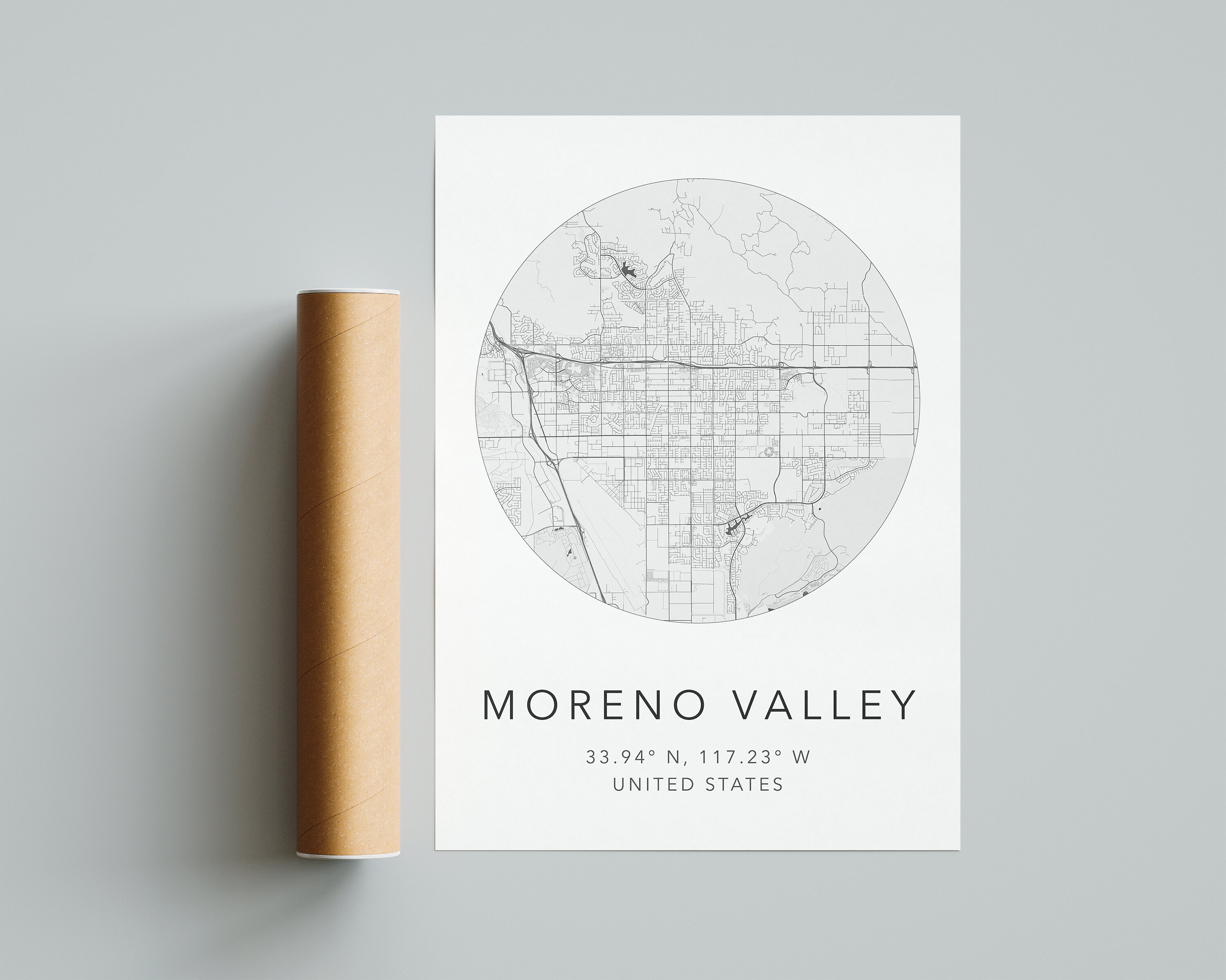 Moreno Valley Map Print | Map of Moreno Valley California | Minimalist ...
