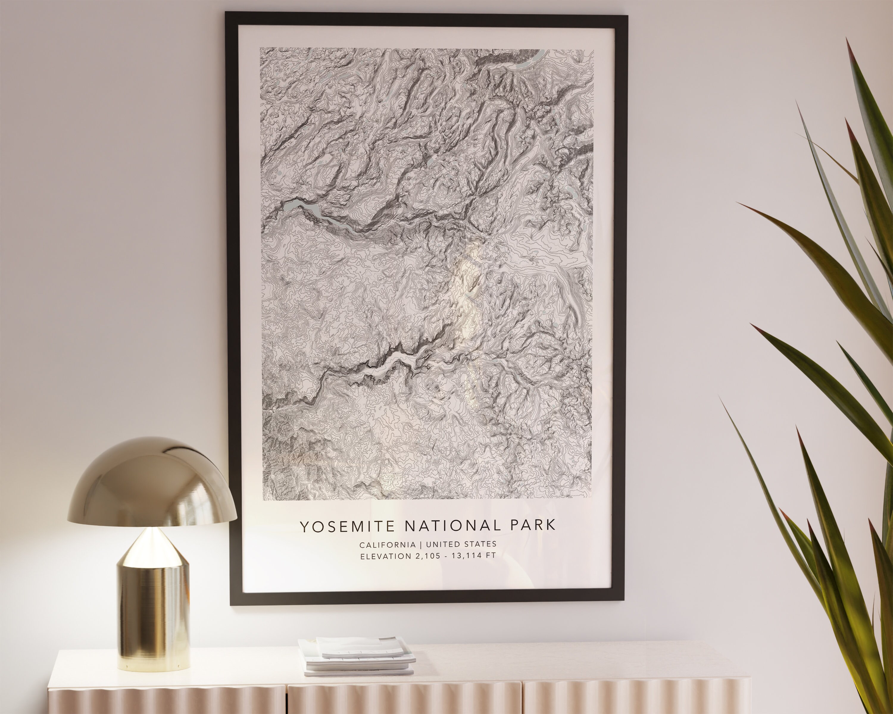 Yosemite National Park Map Print | Topographic Contour Map | Yosemite ...