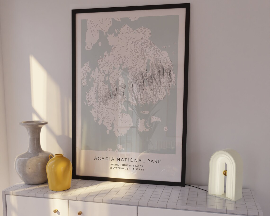 Acadia National Park Map Print | Topographic Contour Map | Acadia ...
