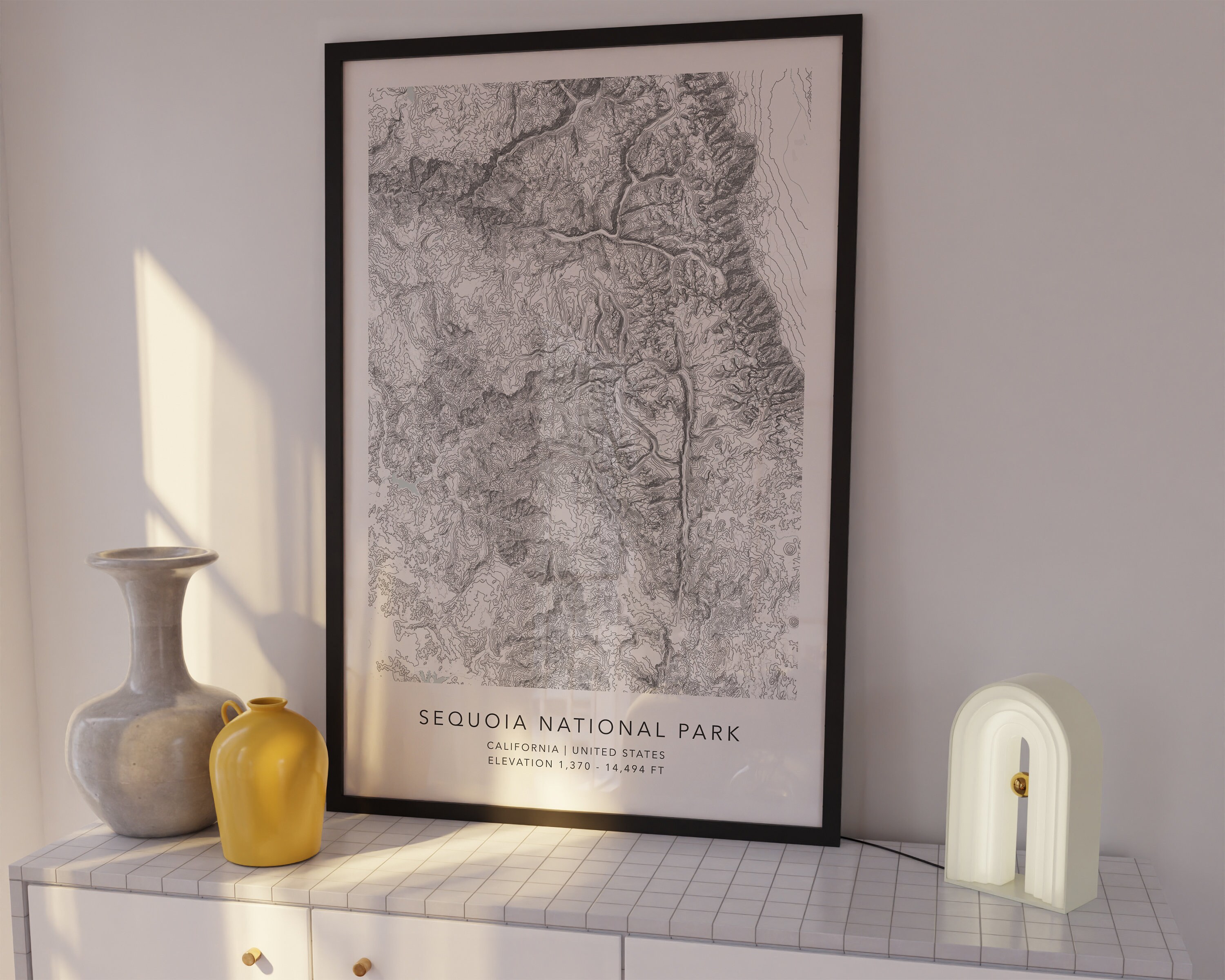 Sequoia National Park Map Print Topographic Contour Map - Etsy