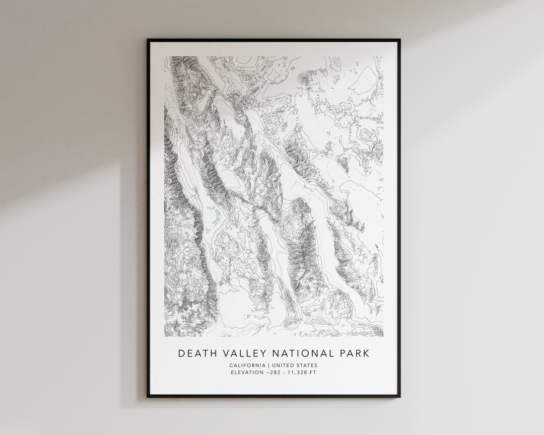 Death Valley National Park Map Print | Topographic Contour Map ...
