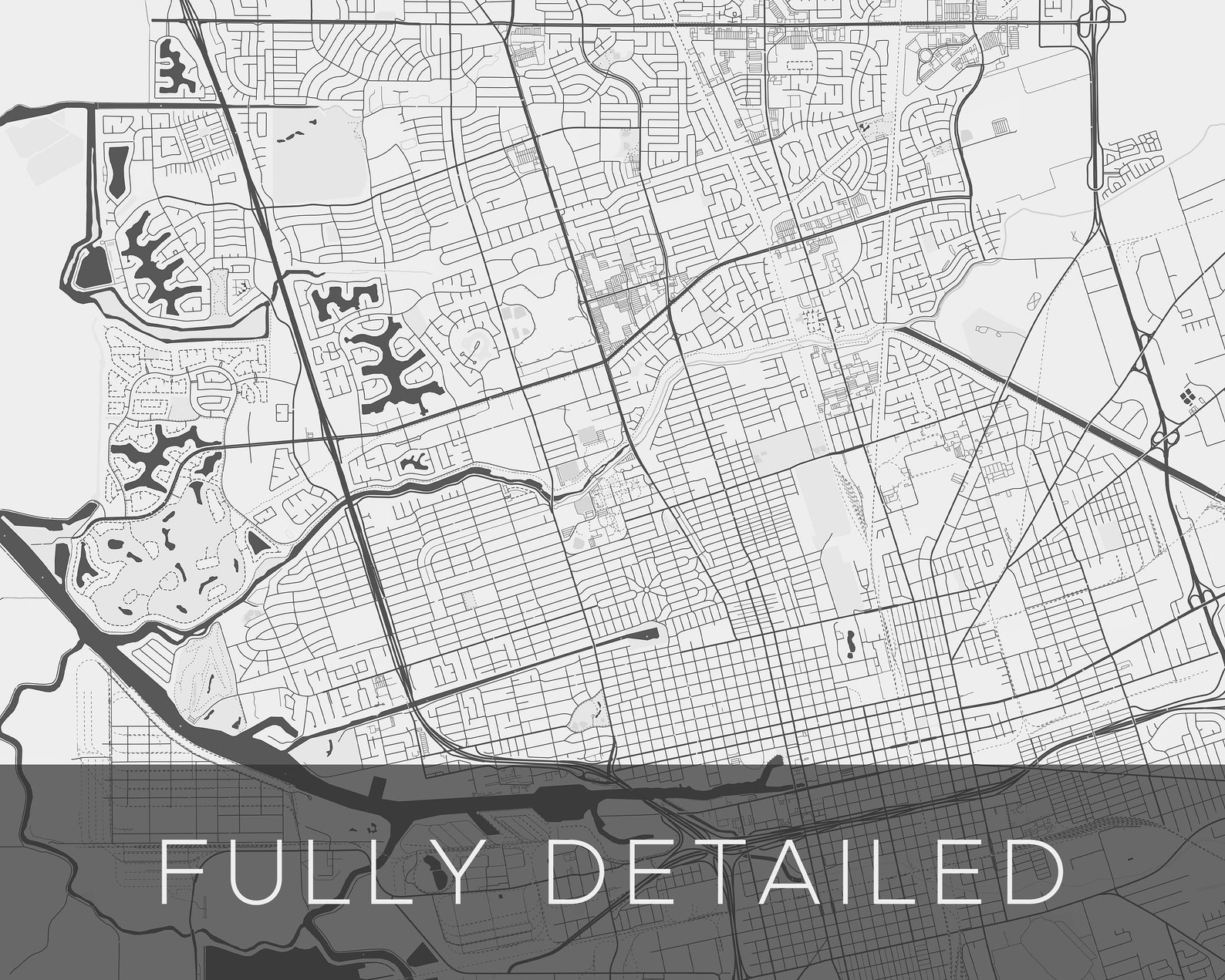 Stockton Map Print City of Stockton Print Map of Stockton - Etsy