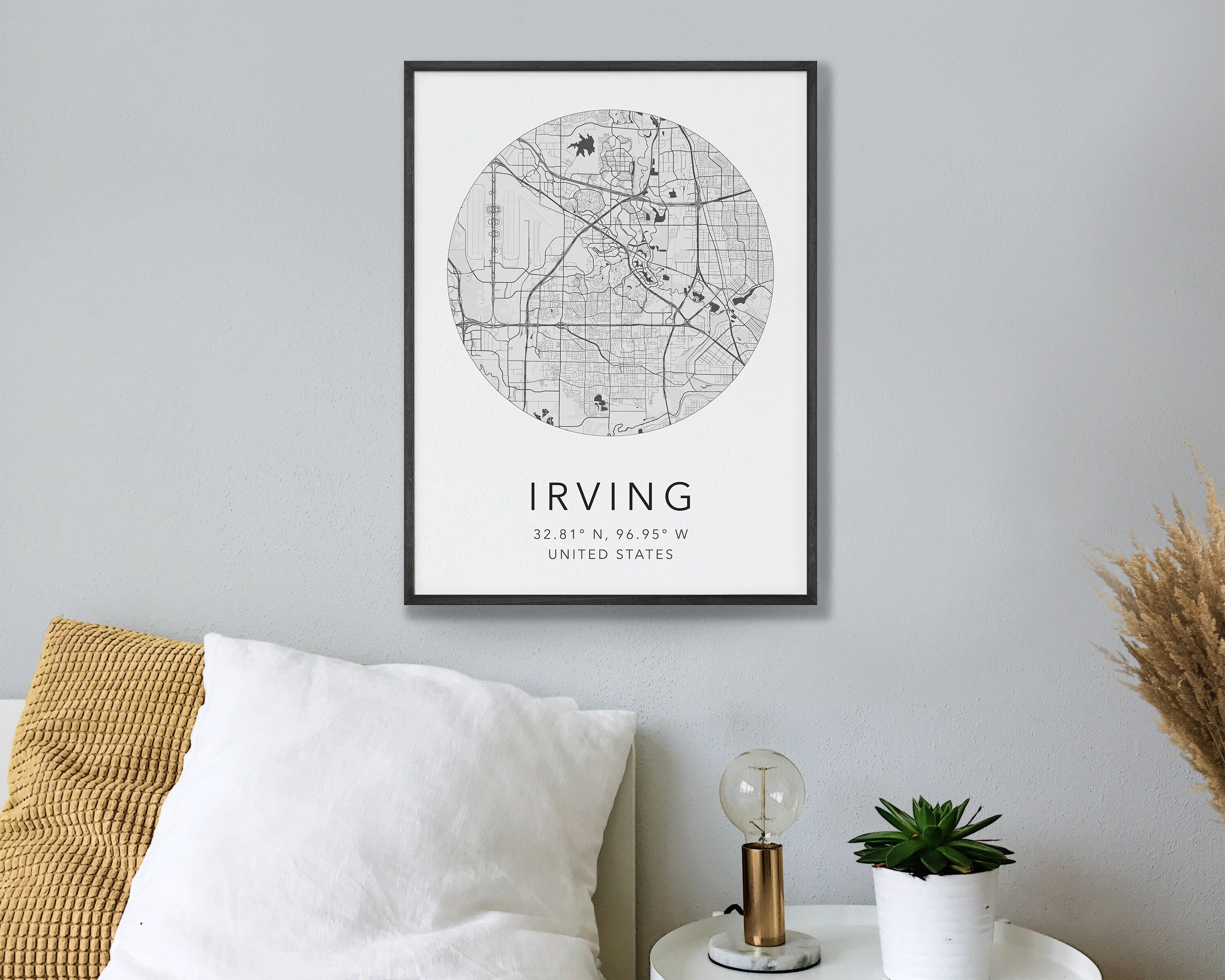 Irving Map Print City of Irving Print Map of Irving Texas - Etsy UK