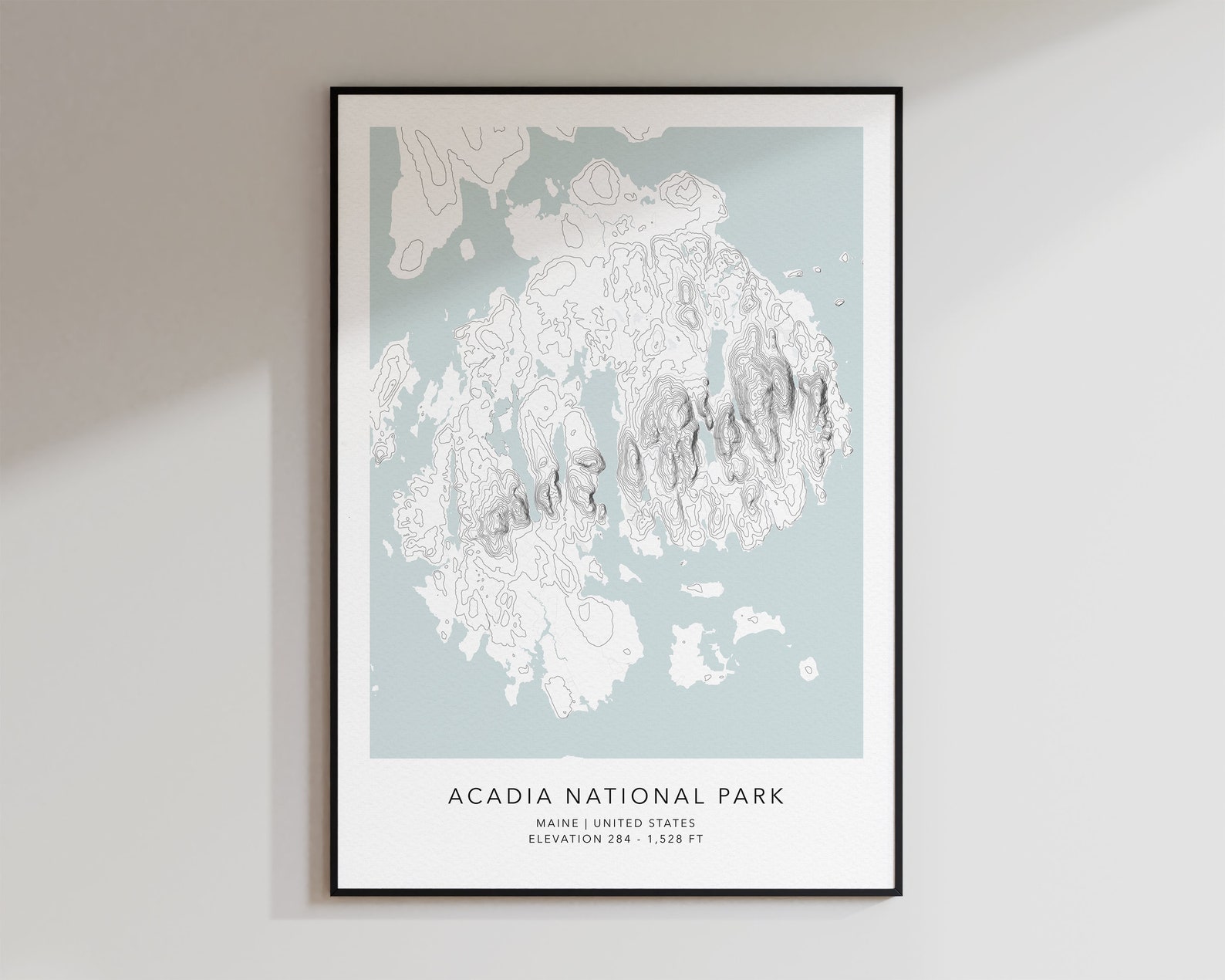 Acadia National Park Map Print | Topographic Contour Map | Acadia ...