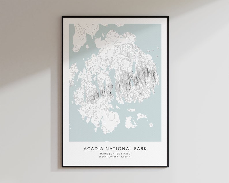 Acadia National Park Map Print | Topographic Contour Map | Acadia ...