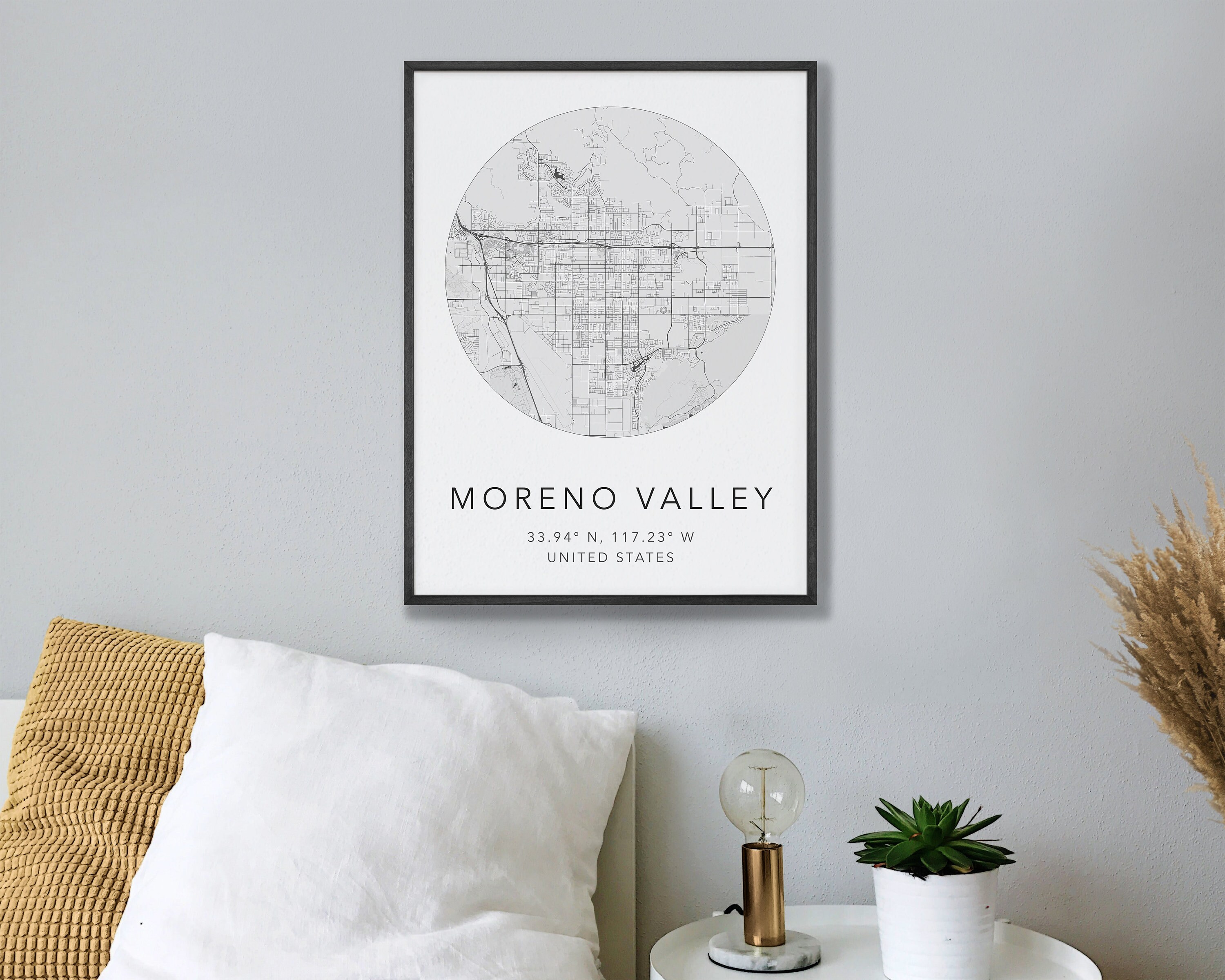 Moreno Valley Map Print | Map of Moreno Valley California | Minimalist ...