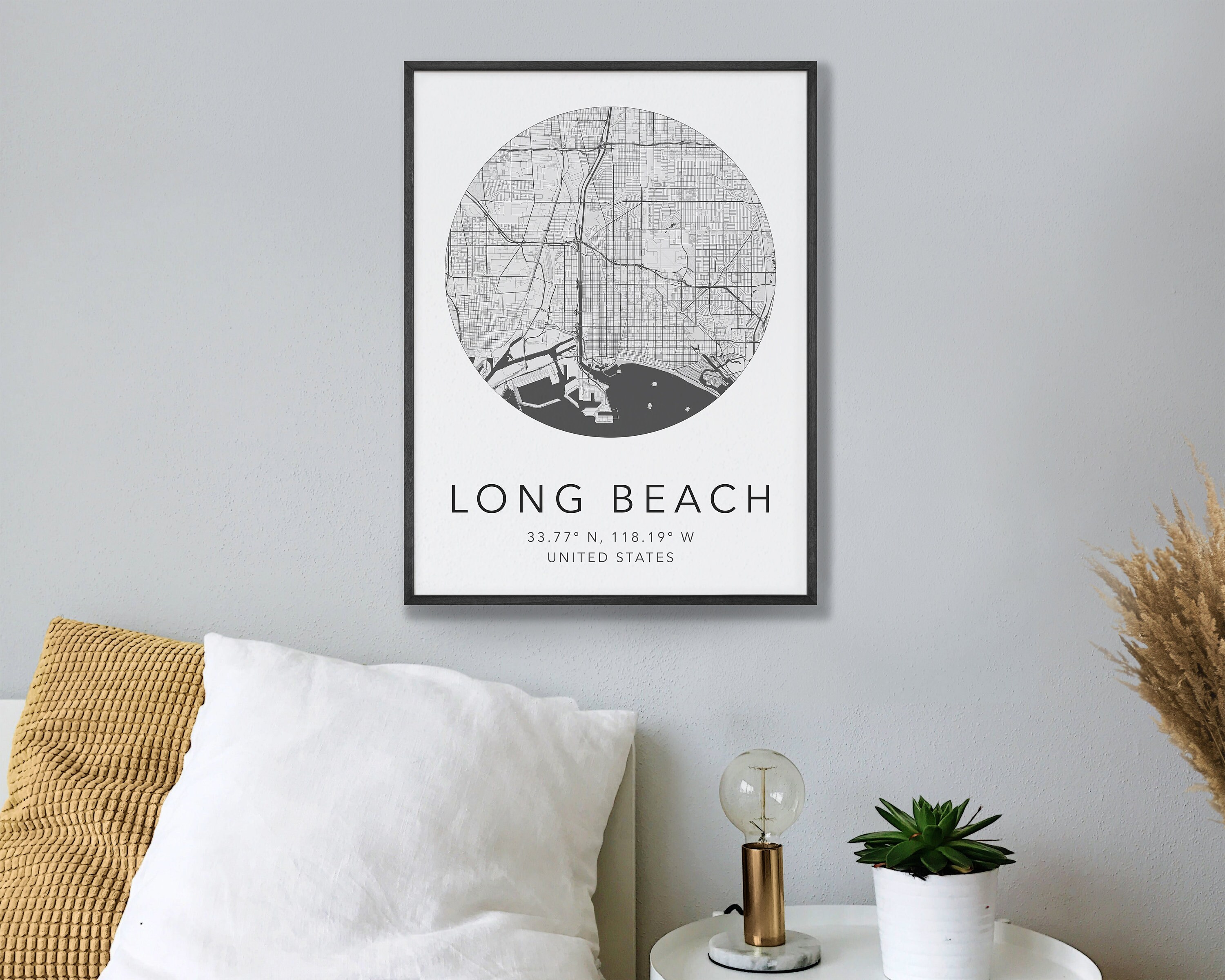 Long Beach Map Print | Map of Long Beach California | Minimalist Map ...