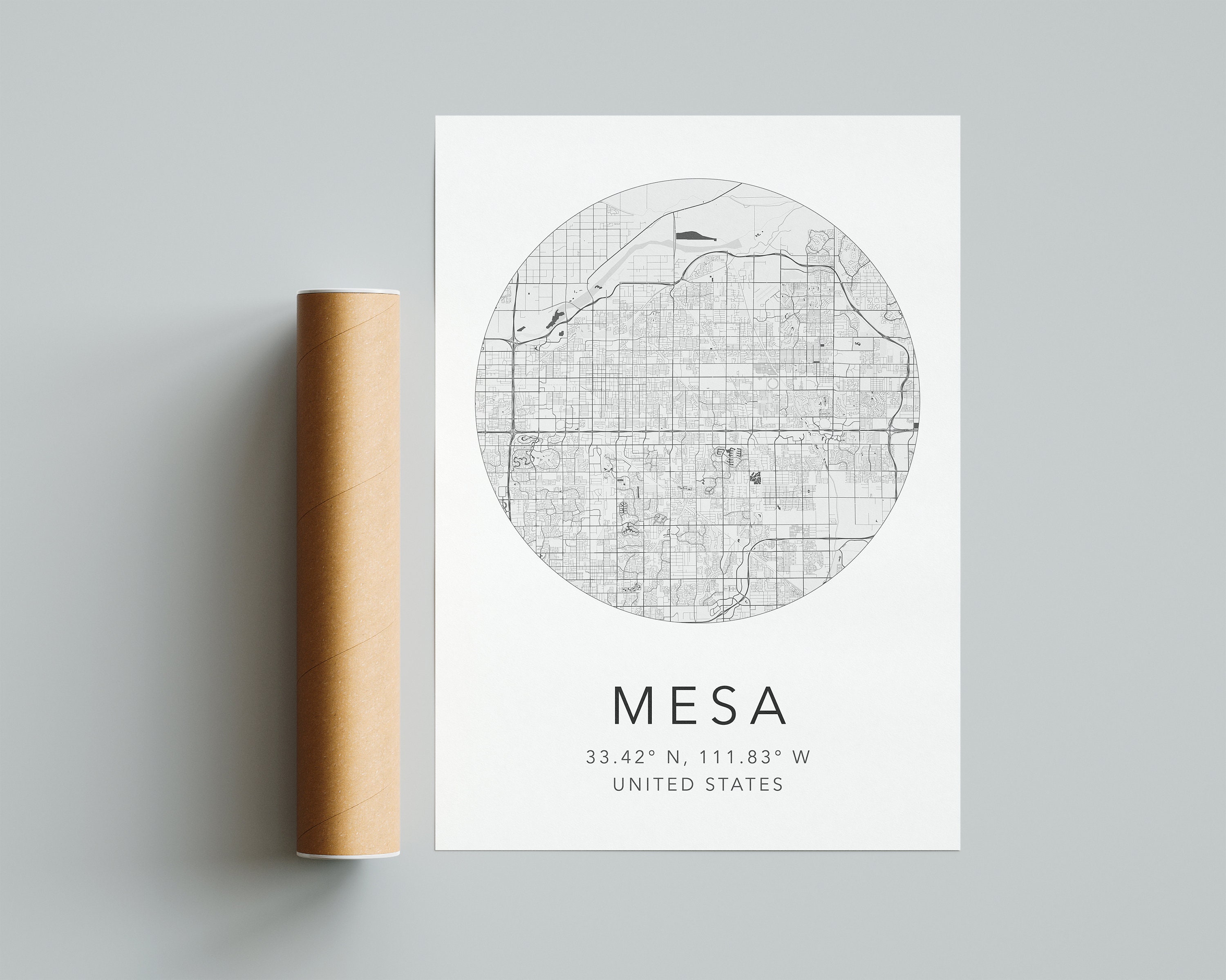 Mesa Arizona Map Print City of Mesa Print Map of Mesa Arizona ...