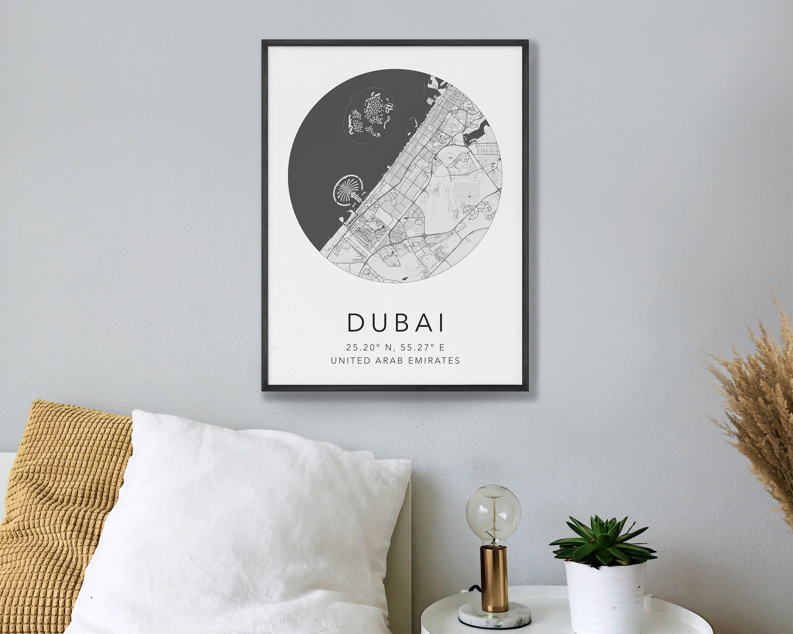 Dubai Map Print City of Dubai Print Map of Dubai Minimalist Map Art ...