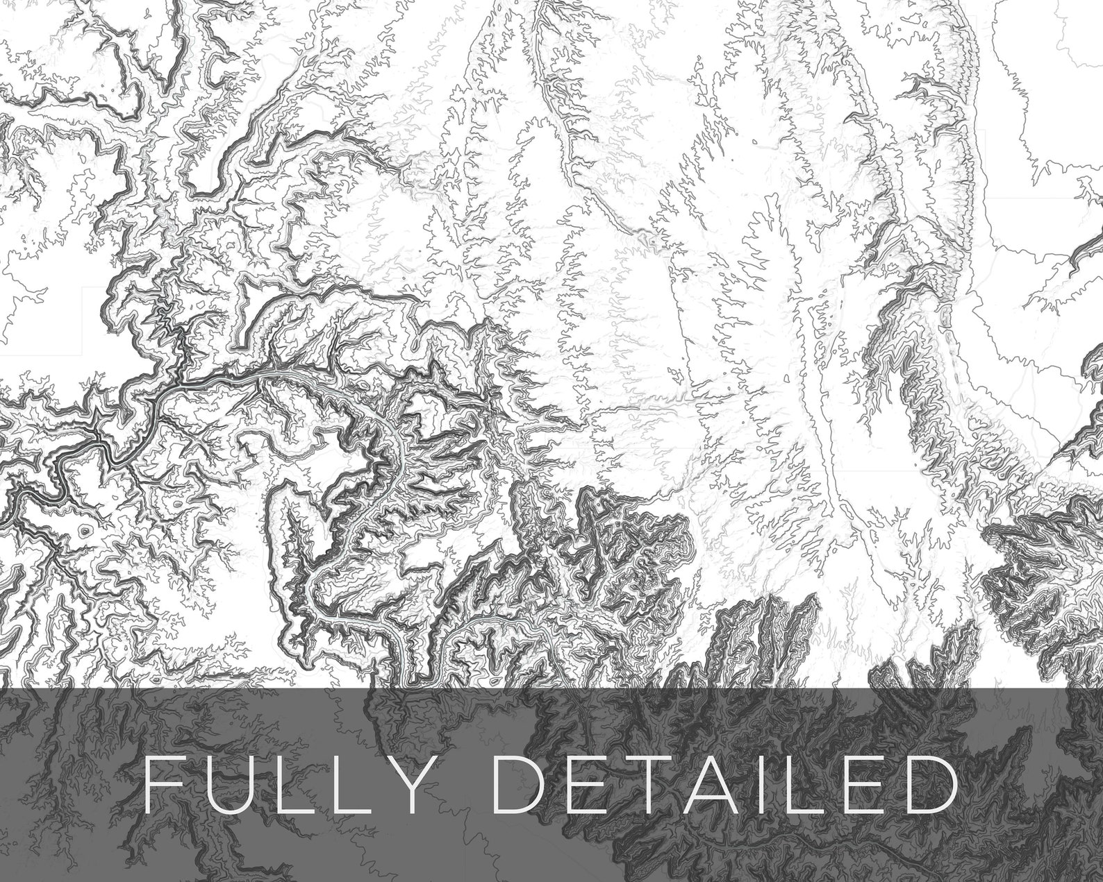 Grand Canyon National Park Map Print Topographic Contour Map Arizona ...