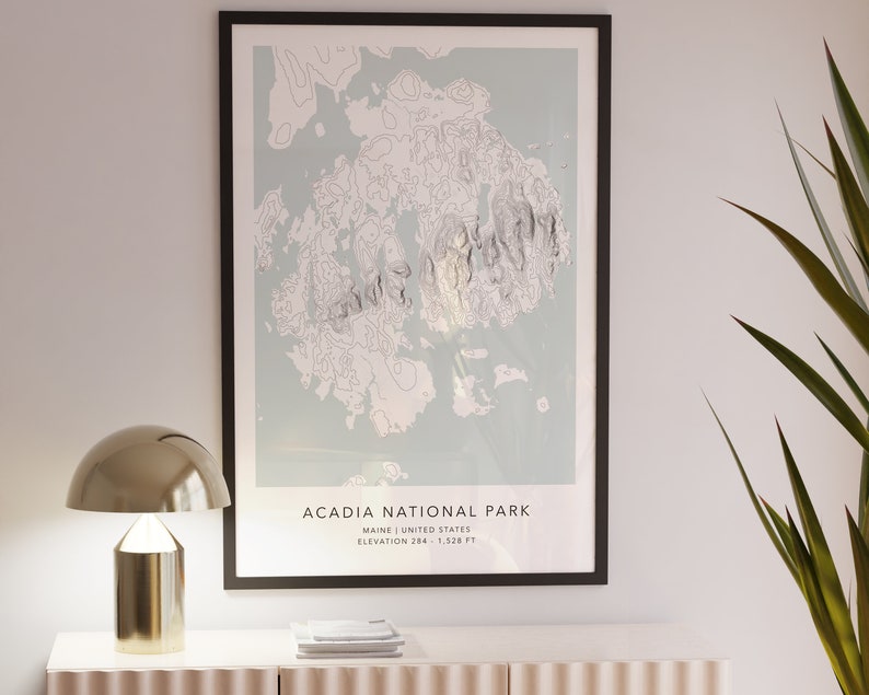 Acadia National Park Map Print | Topographic Contour Map | Acadia ...