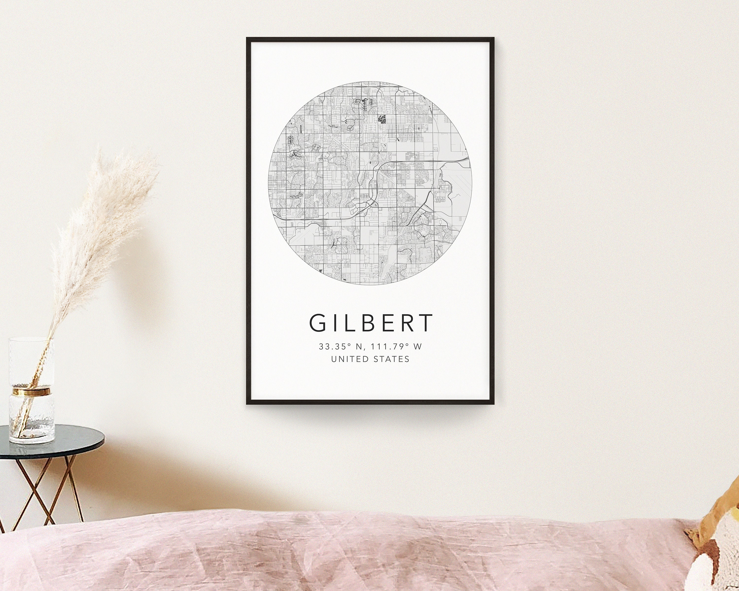 Gilbert Map Print City of Gilbert Print Map of Gilbert Arizona ...