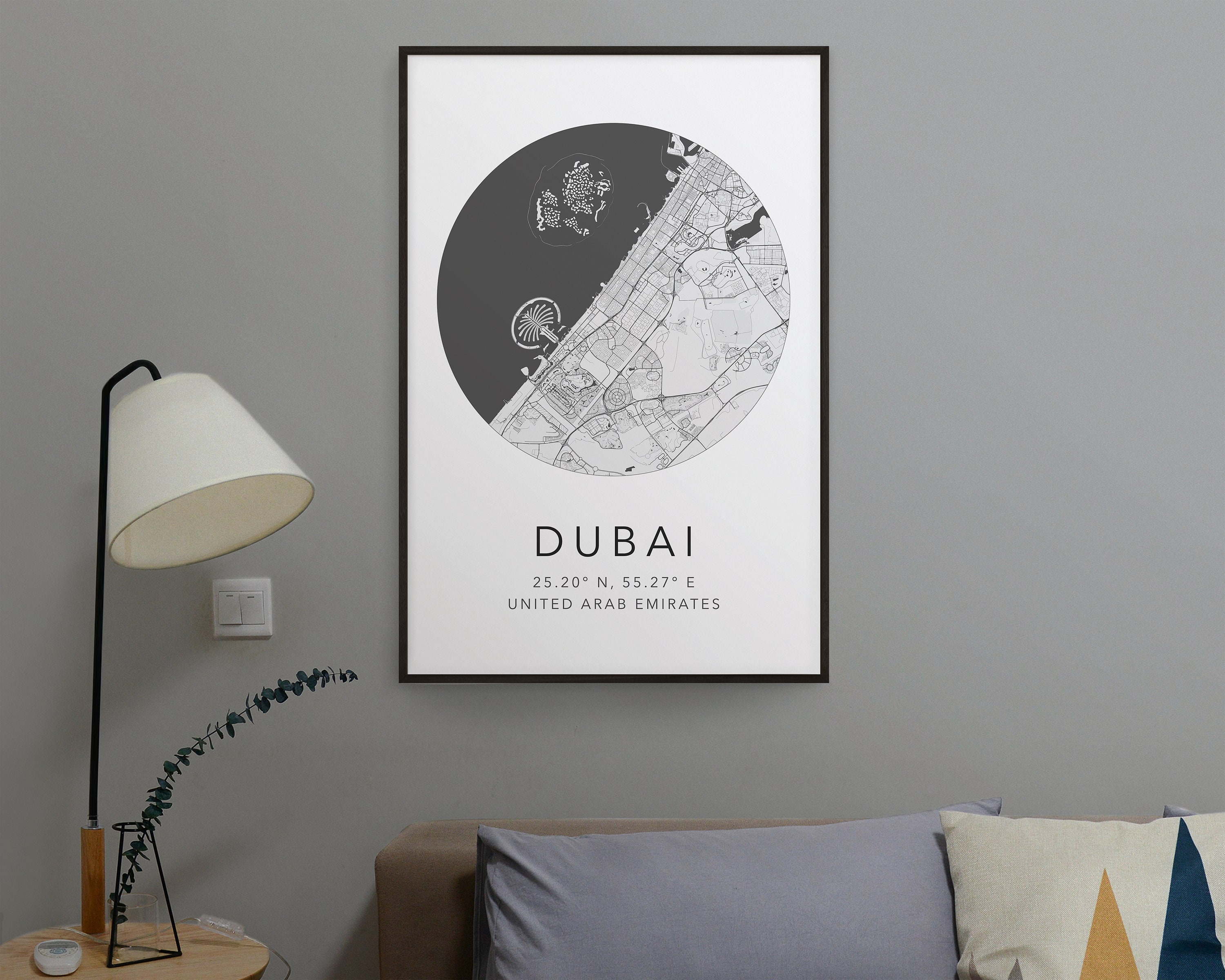 Dubai Map Print | City of Dubai Print | Map of Dubai | Minimalist Map ...