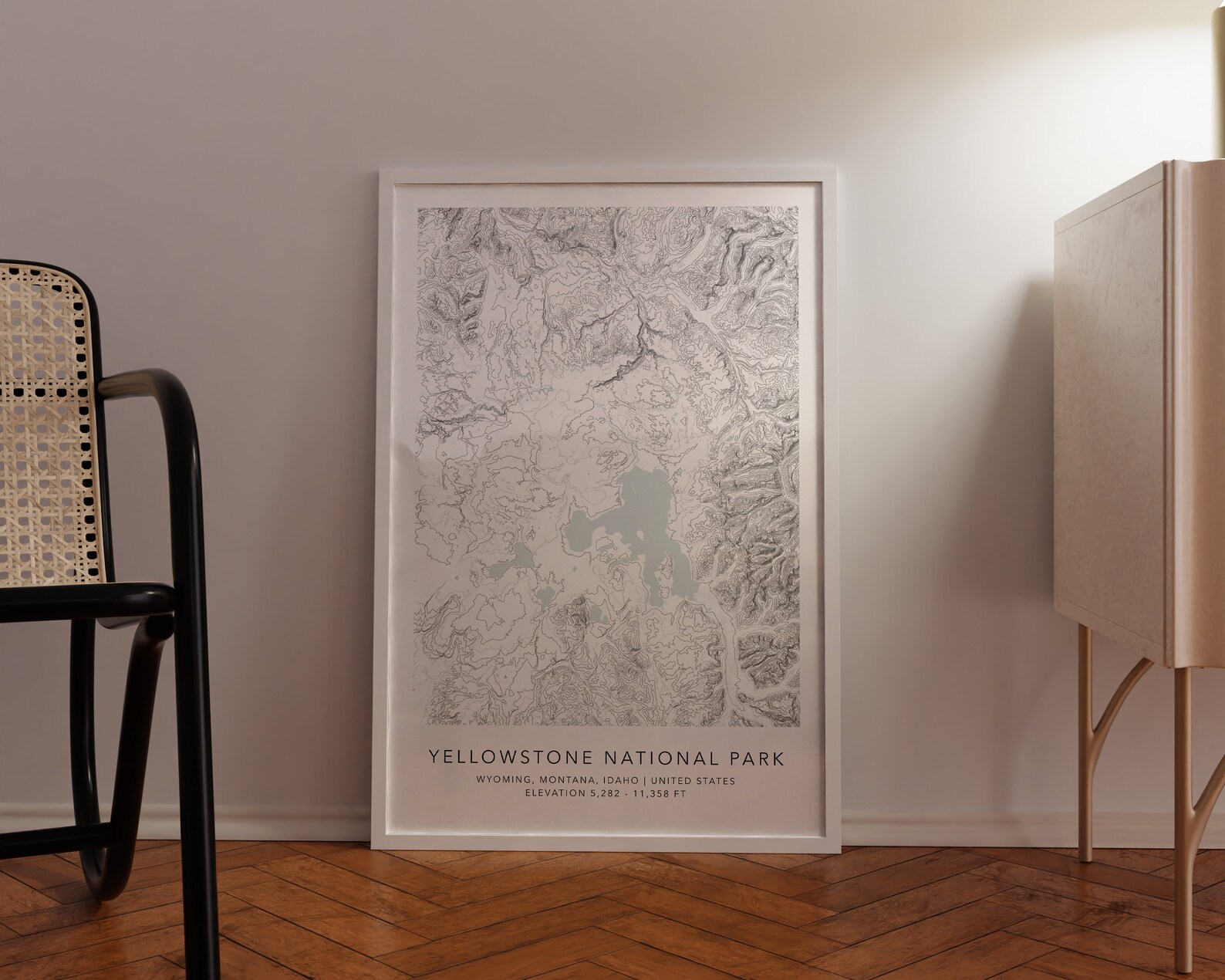 Yellowstone National Park Map Print | Topographic Contour Map ...