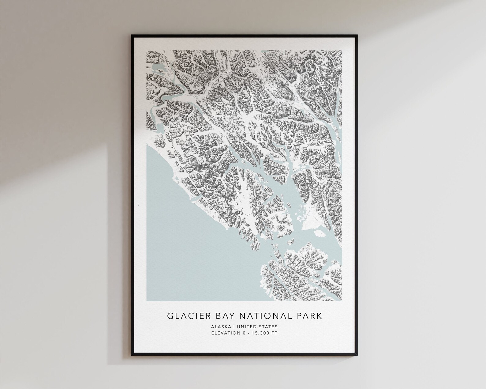 Glacier Bay National Park Map Print | Topographic Contour Map | Glacier ...
