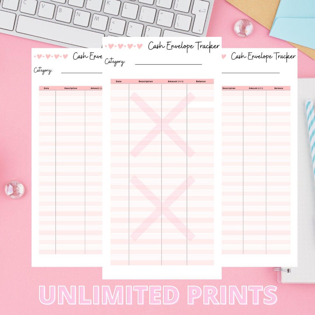 Printable Cash Envelope Tracker, Money Tracker, Cash Tracker Sheet ...
