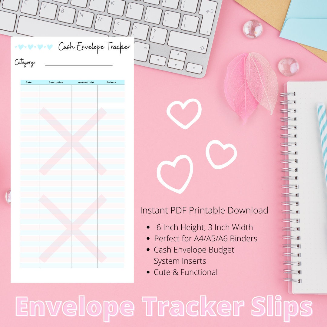 Printable Cash Envelope Tracker, Money Tracker, Cash Tracker Sheet ...