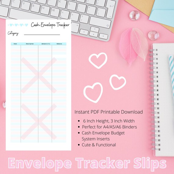 Printable Cash Envelope Tracker Money Tracker Cash Tracker - Etsy