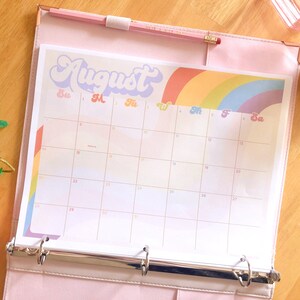 BLANK Landscape Calendar Printable - Retro Rainbow Collection - Etsy