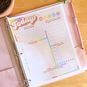 Daily Planner Printable - Retro Rainbow Collection - Etsy