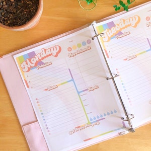 Daily Planner Printable - Retro Rainbow Collection - Etsy