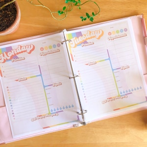 Daily Planner Printable - Retro Rainbow Collection - Etsy