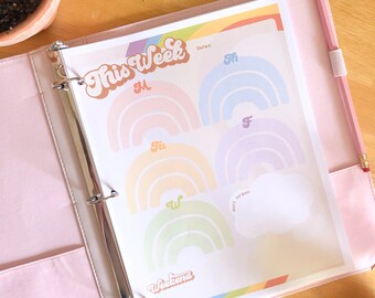 Daily Planner Printable - Retro Rainbow Collection - Etsy
