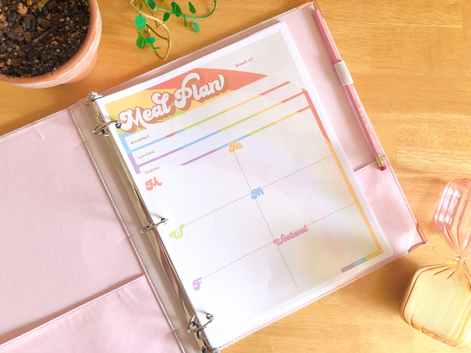 Weekly Meal Plan Printables - Retro Rainbow Collection - Etsy