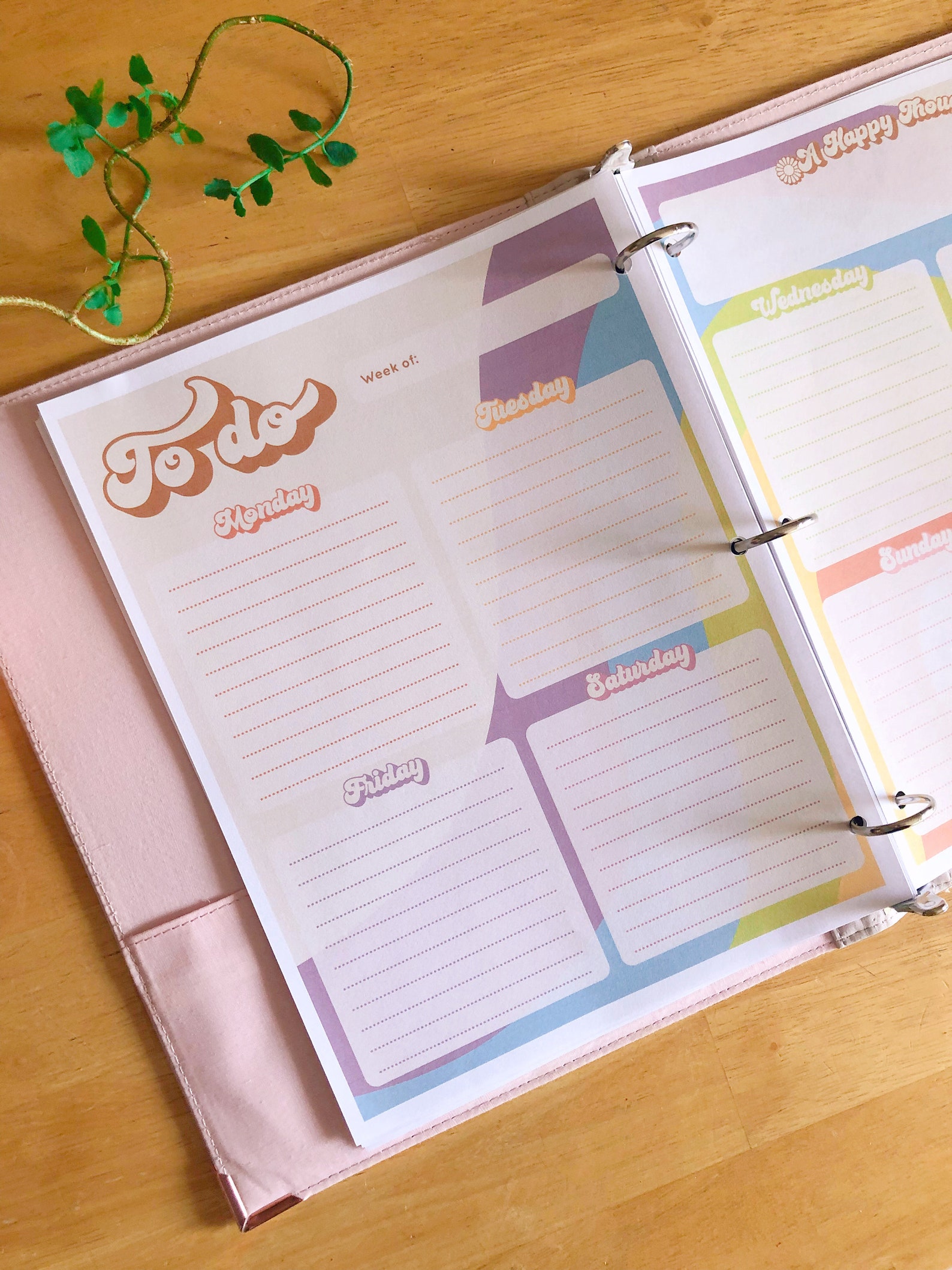 STICKY NOTE Weekly To-do List 2-pg Spread Printable Planner - Retro ...