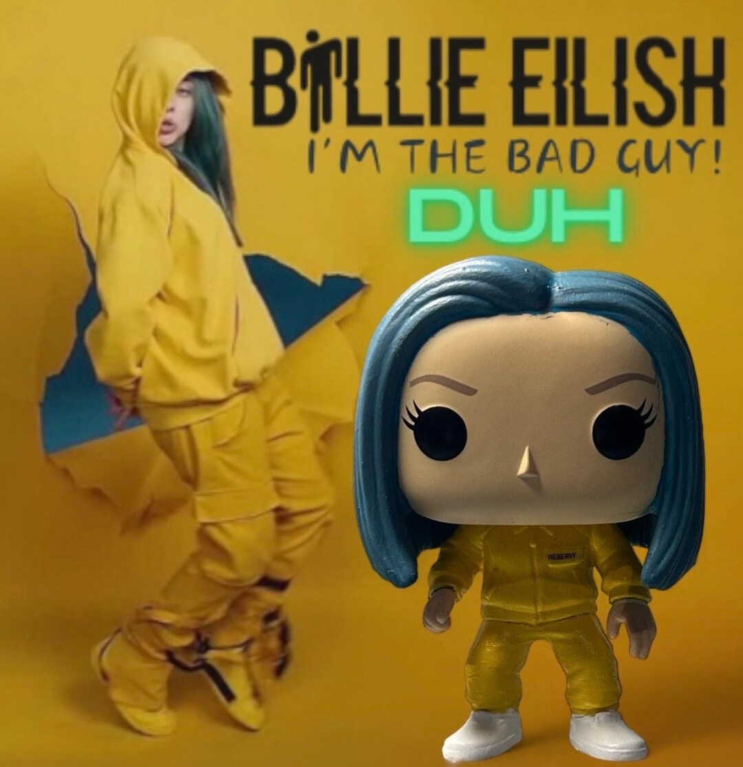 Billie Eilish 'bad Guy' Funko Pop: Custom Edition - Etsy