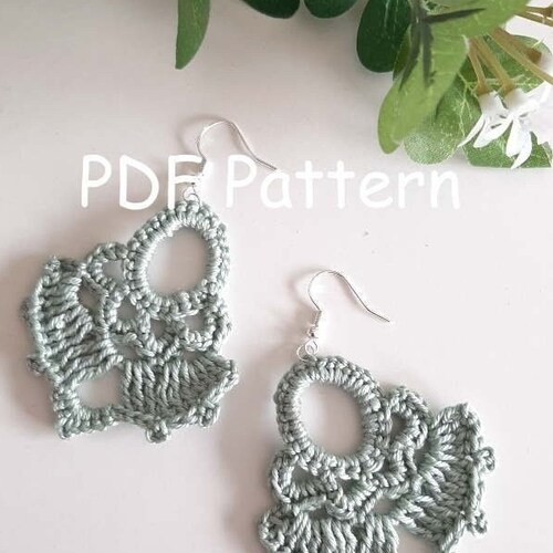 Crochet Leaf Earrings PDF Pattern - Etsy