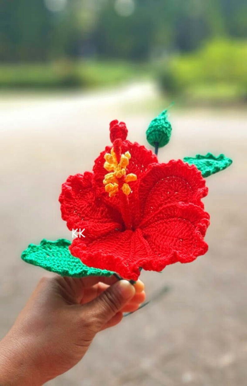 PDF Pattern Crochet Hibiscus Flower Pattern Crochet Pattern - Etsy