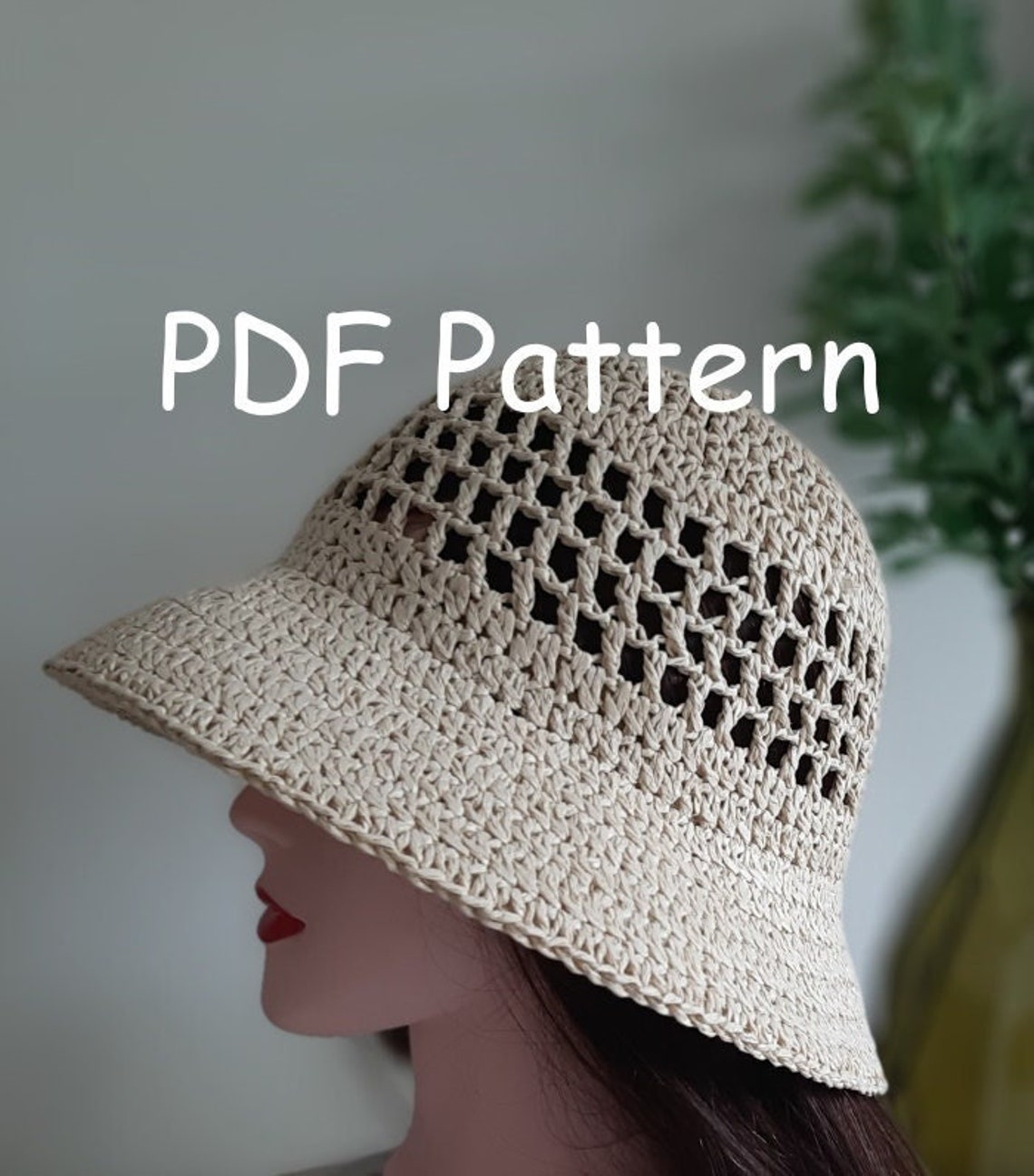 PDF Pattern Crochet Summer Raffia Hat DIY Hat | Etsy