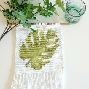 PDF Pattern Crochet Tapestry Monstera Leaf Wall Hanging, DIY Home Decor ...